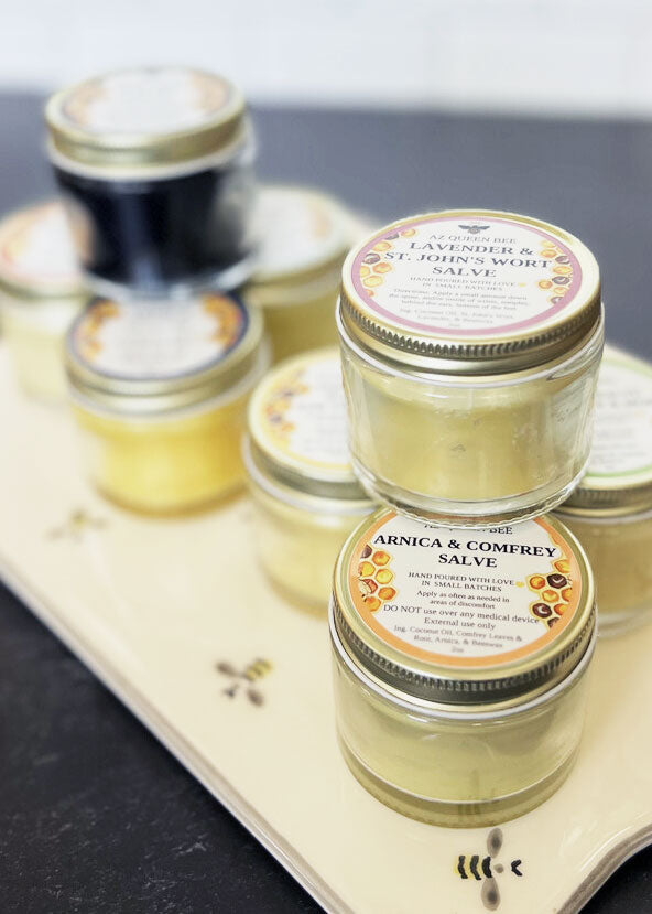 Beeswax Herbal Salves – AZ Queen Bee